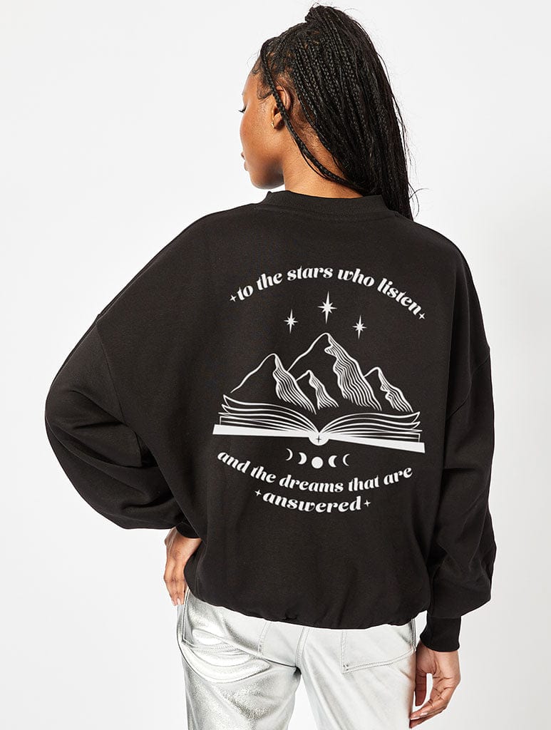 ACOTAR To The Stars Sweatshirt In Black | Shop ACOTAR Quotes ...