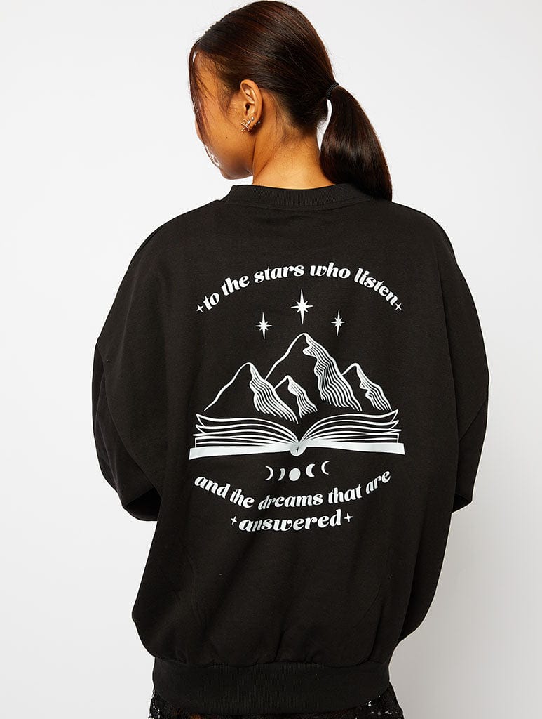 ACOTAR To The Stars Sweatshirt In Black | Shop ACOTAR Quotes ...