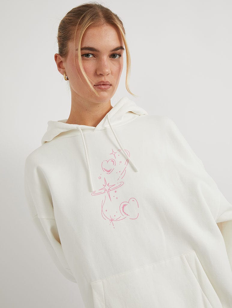 Angel Protected Ecru Hoodie – Skinnydip London