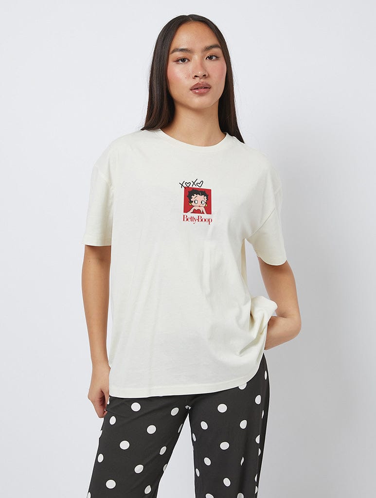 Betty Boop x Skinnydip XOXO T-Shirt In White | Betty Boop T-Shirt ...