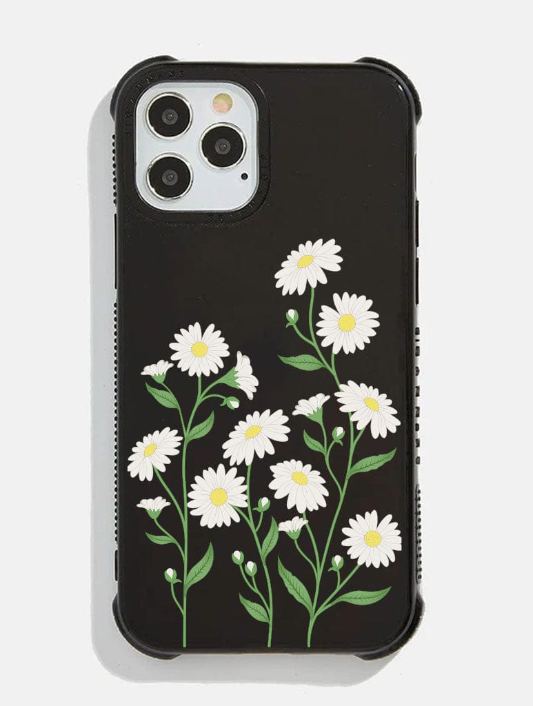 Black Growing Daisy Shock iPhone Case | Dainty Floral Cases | Skinnydip London