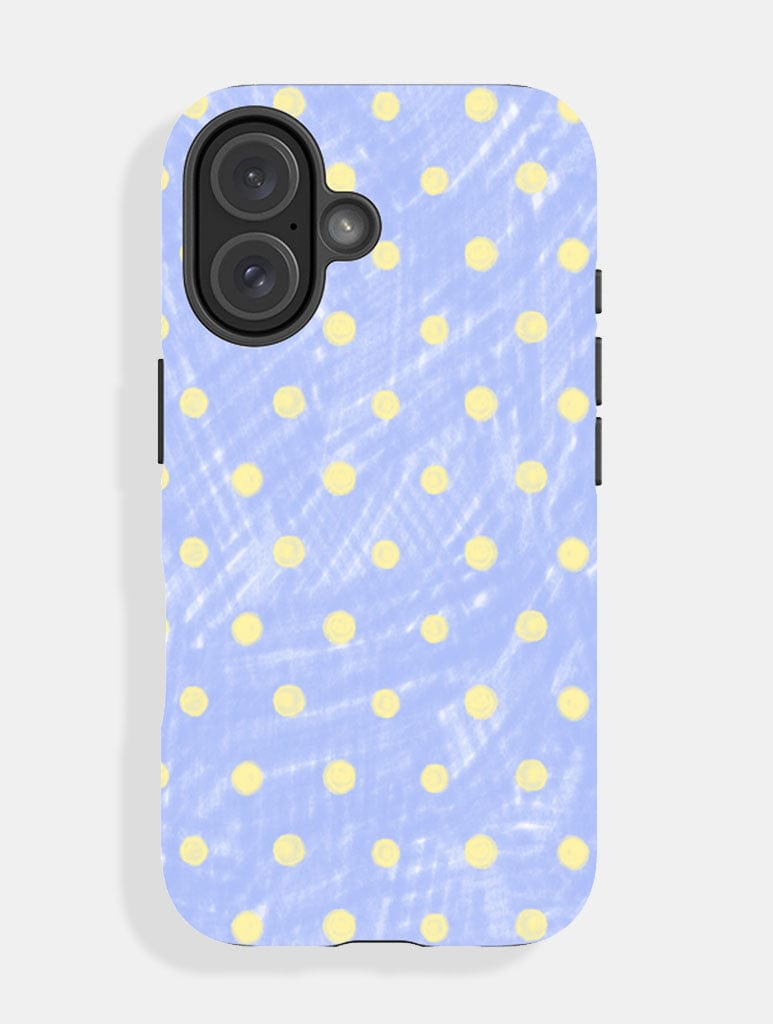 Blue And Yellow Painted Polka Dot Ultra Protective iPhone Case ...