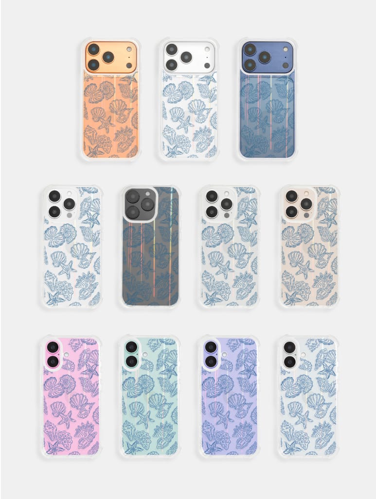 Blue Outline Sea Shells iPhone Case | Seashell Phone Cases | Skinnydip ...