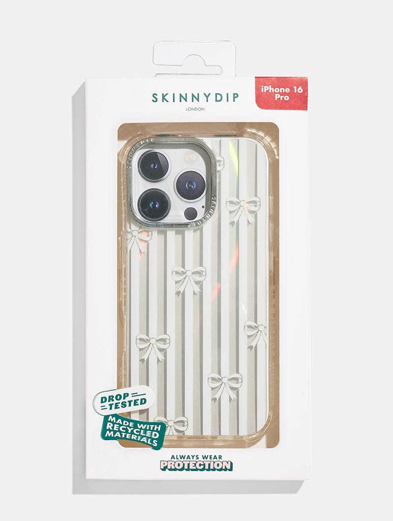 Bow Stripe Shock iPhone Case | Coquette Core Cases | Skinnydip London