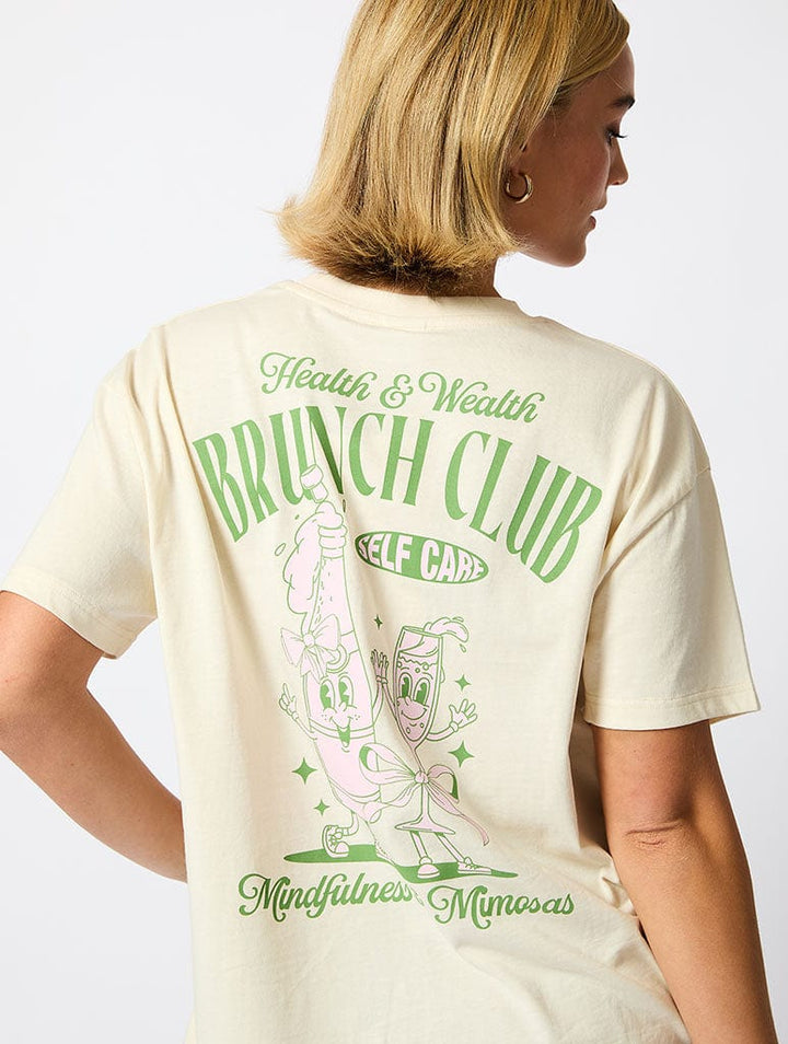 Brunch Club T-Shirt in Ecru | Cute Short Sleeve T-Shirts | Skinnydip London