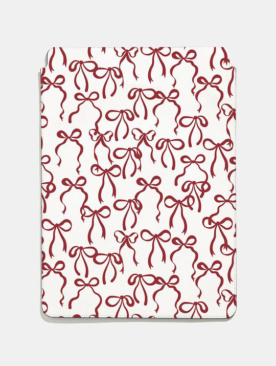 Burgundy Bows Tablet Sleeve | Skinnydip London
