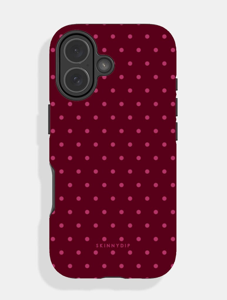 Burgundy Mini Dots Ultra Protective iPhone Case – Skinnydip London