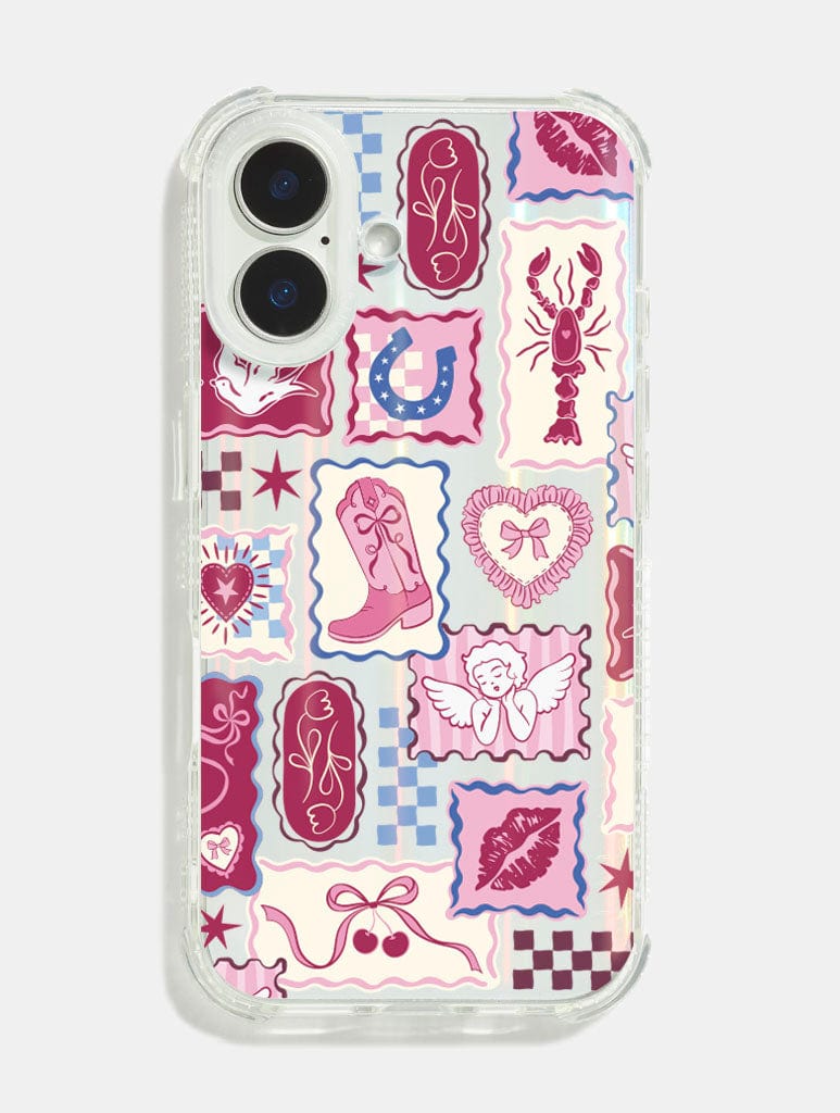 Burgundy Patchwork Shock iPhone Case | Burgundy Accessories | Skinnydip ...