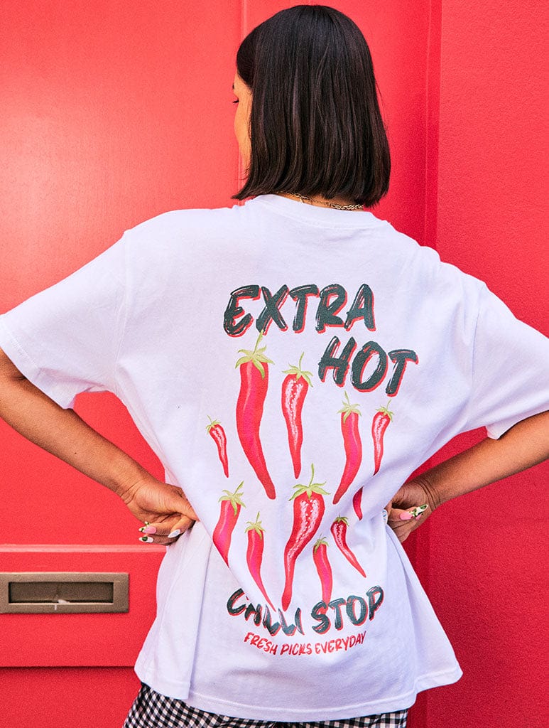 Chilli Stop T-Shirt In White | Skinnydip London