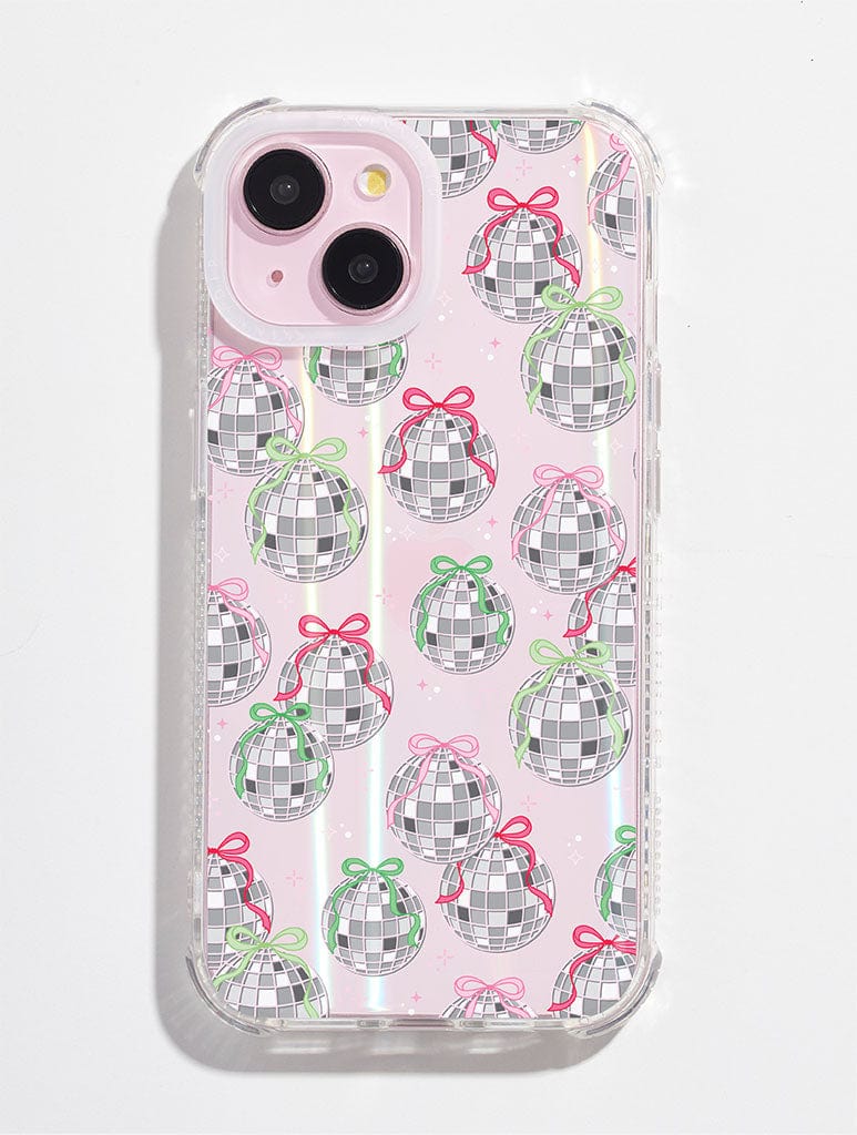 Christmas Disco Balls Bow Shock iPhone Case | Christmas Phone Cases ...