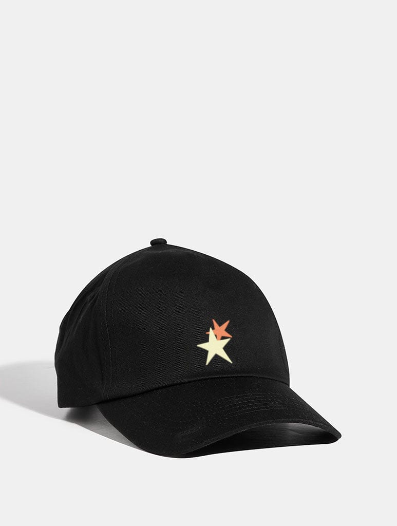 Colourful Stars Cap in Black | Aesthetic Caps | Skinnydip London
