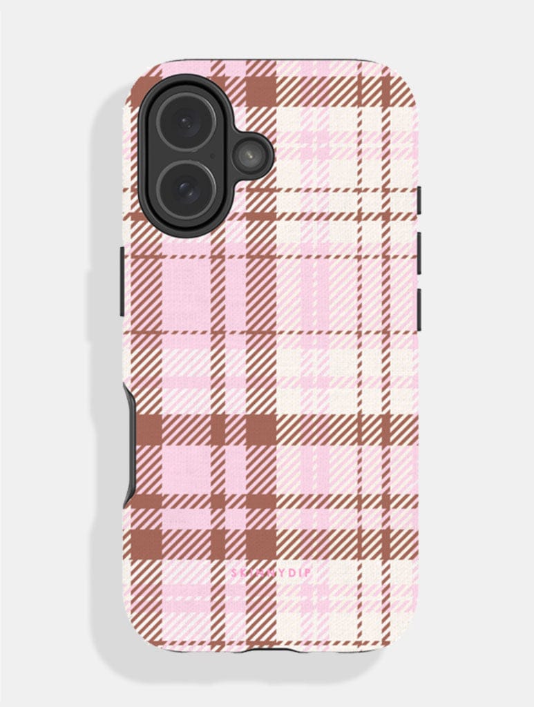 Cream, Pink and Brown Tartan Ultra Protective iPhone Case | Tartan ...