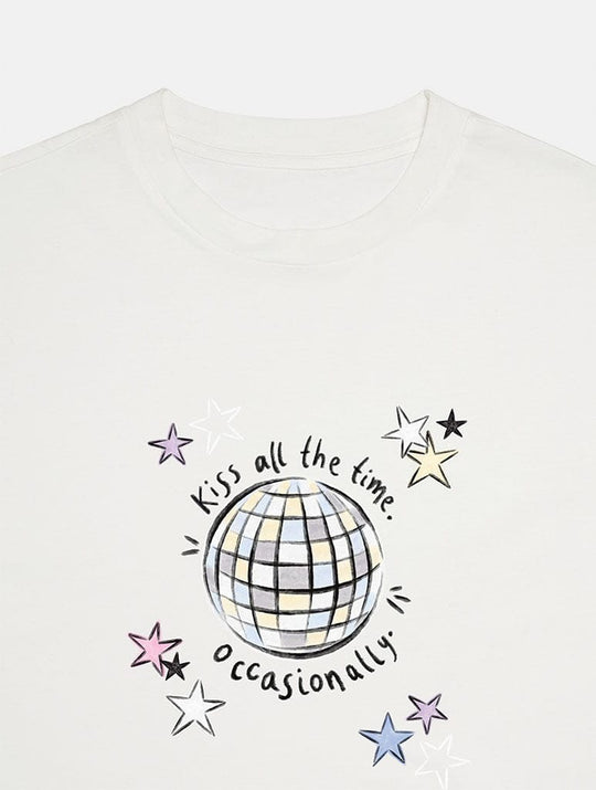 Disco Occasionally Baby T-Shirt In White | KATTDO Baby Tee | Skinnydip ...