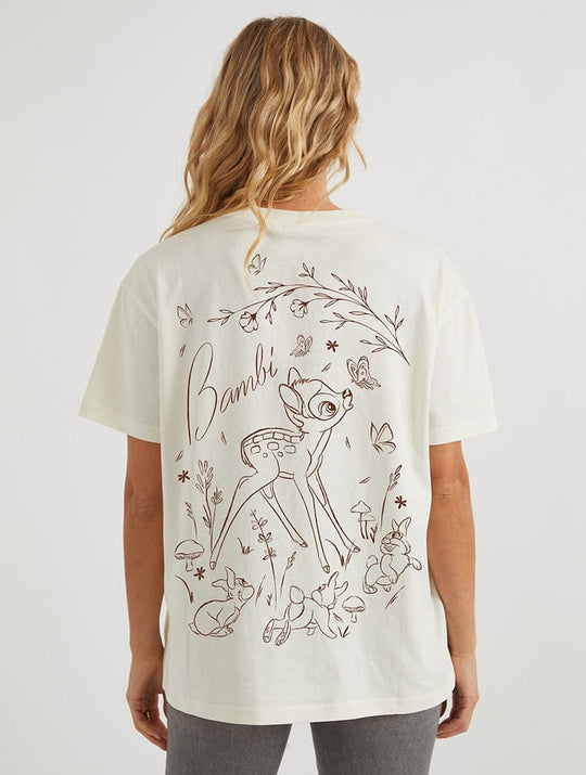 Disney Bambi Monochrome T-Shirt In White | Disney Bambi T-Shirts ...