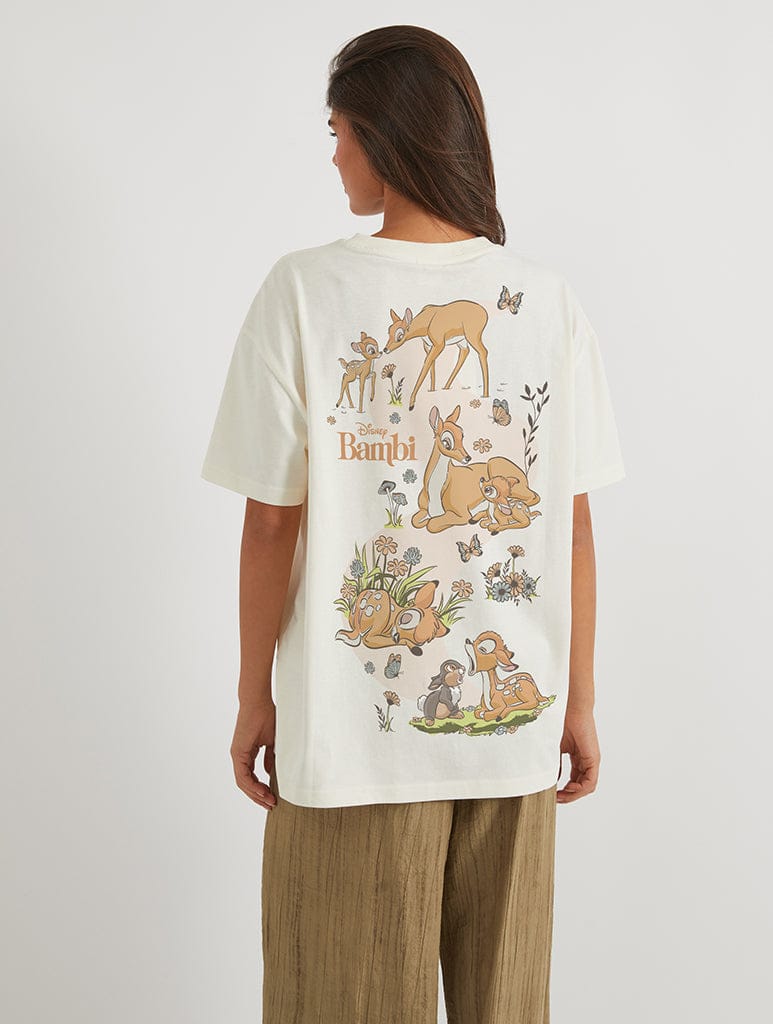 Disney Bambi Poster T-Shirt In White | Bambi Clothing | Skinnydip London