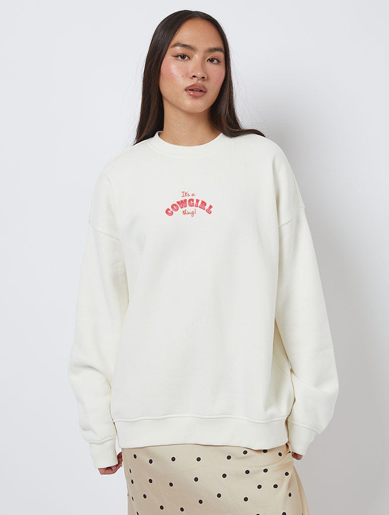 Disney Jessie Poster Sweatshirt In White | Cowboy Core | Skinnydip London