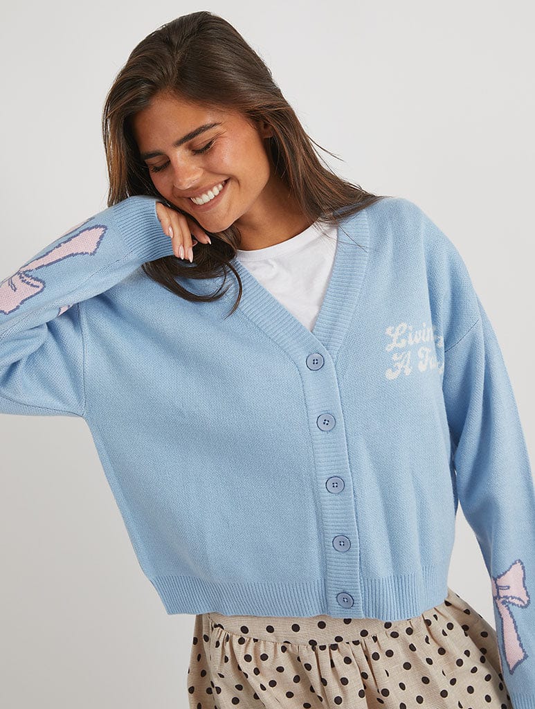 Disney Living In A Fantasy Blue Knitted Cardigan | Trending Blue ...
