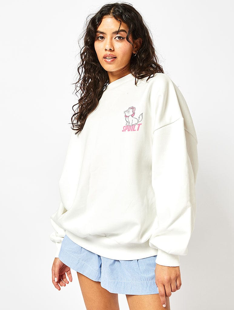 Disney Marie Spoilt Sweatshirt In Ecru | Shop Aristocats Merchandise ...