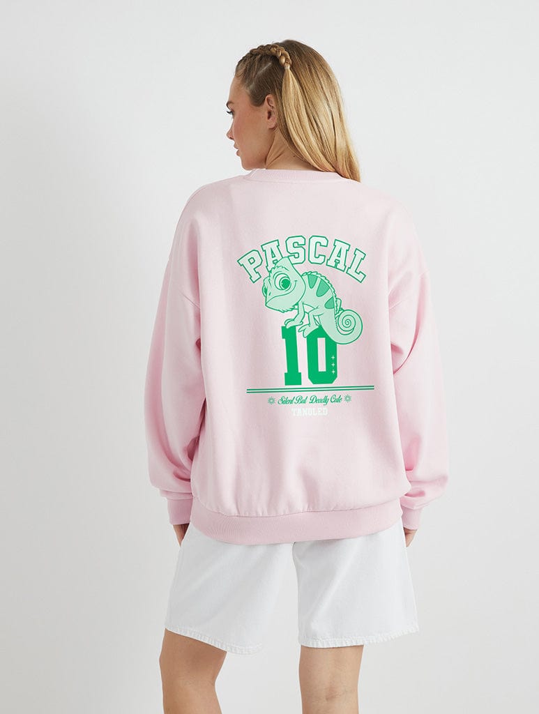 Disney Pascal Varsity Sweatshirt In Pink | Skinnydip London