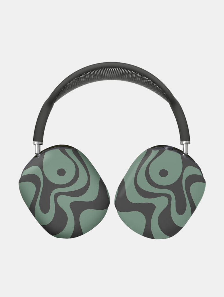 Green swirl AirPods Max Case in Matte | Mens Green Camo | Skinnydip London