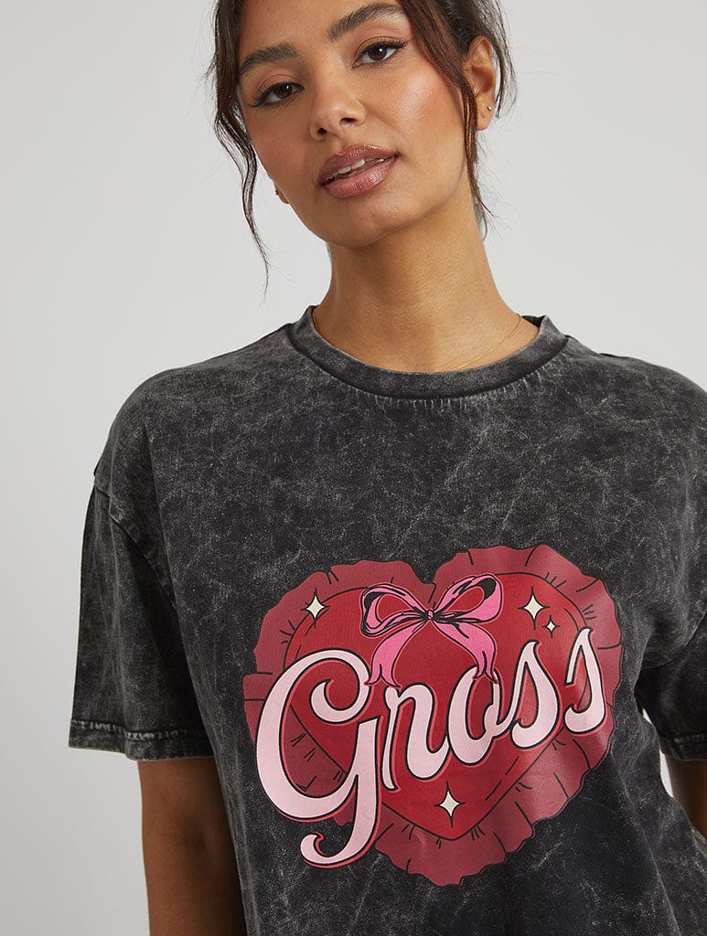 Gross T-Shirt in Acid Wash | Graphic Tees | Skinnydip London
