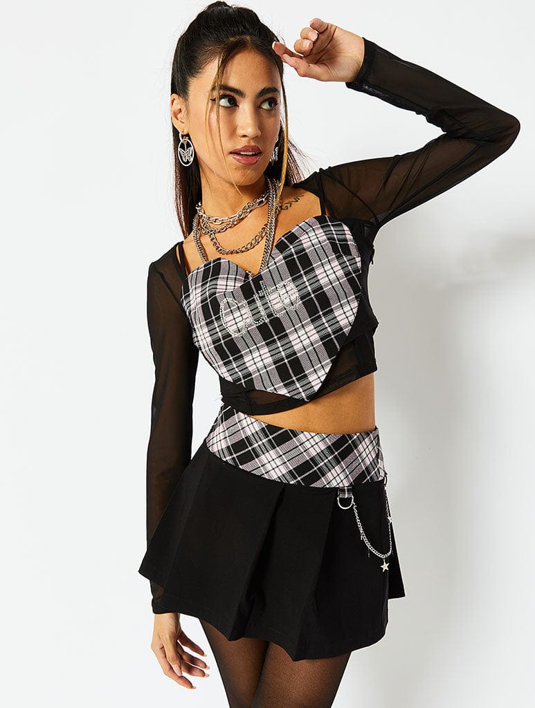 Heart Diamante Crop Top | Shop Ladies Clothing | Skinnydip London