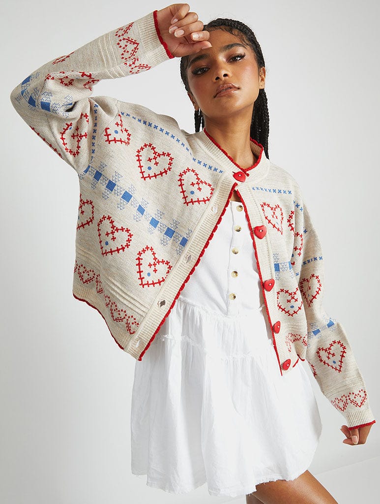 Heart Stitch Knitted Cardigan – Skinnydip London