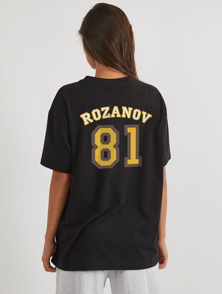 Heated Rivalry Rosanov Varsity T-Shirt In Black | Rosanov Heated ...