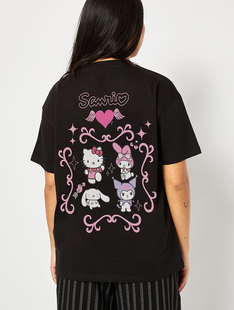Hello Kitty x Skinnydip Mixed Character T-Shirt in Black | Shop Hello ...