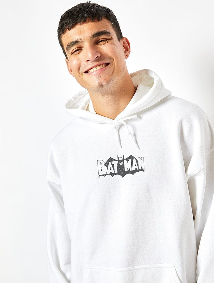 Justice League Batman Hoodie in White | DC Comics merchandise for Men ...