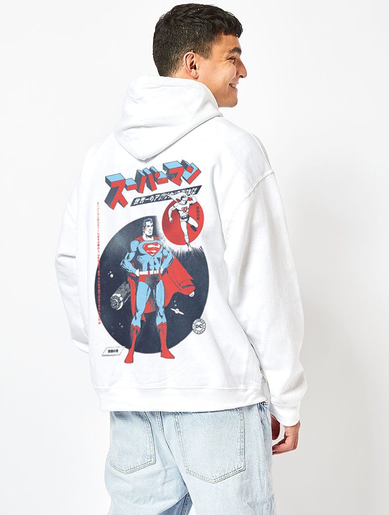 Justice League Superman Hoodie in White | Shop Superman Clothing ...