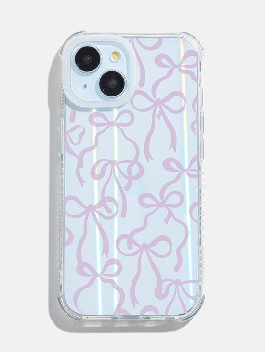 Lilac Bows Holo Shock iPhone Case | Trending Phone Cases |Skinnydip London