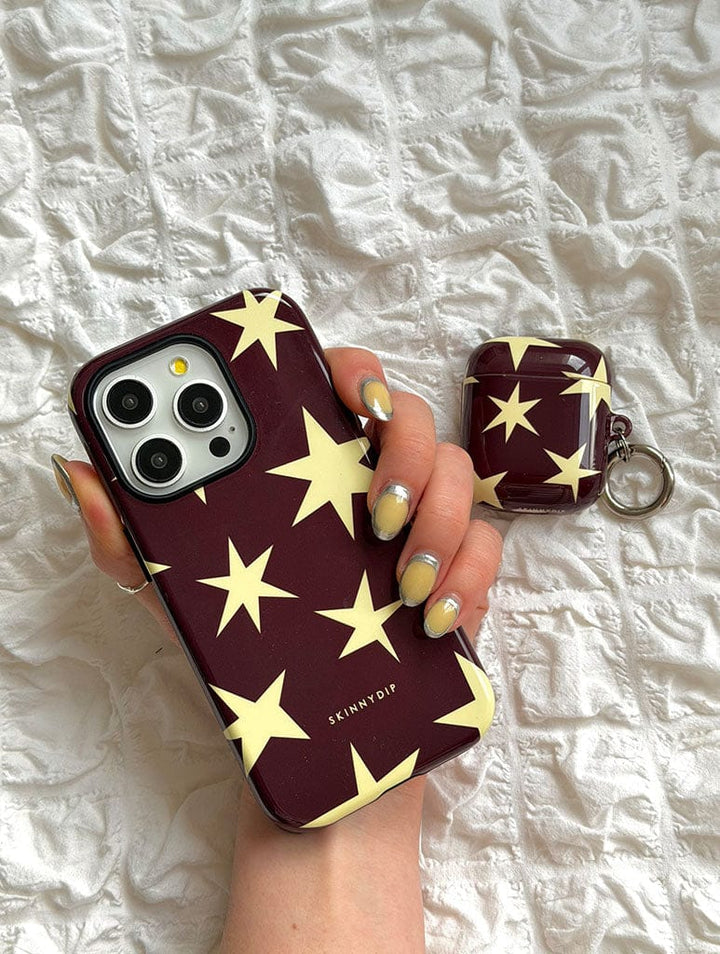 Maroon and Yellow Ditsy Star Ultra Protective iPhone Case – Skinnydip ...