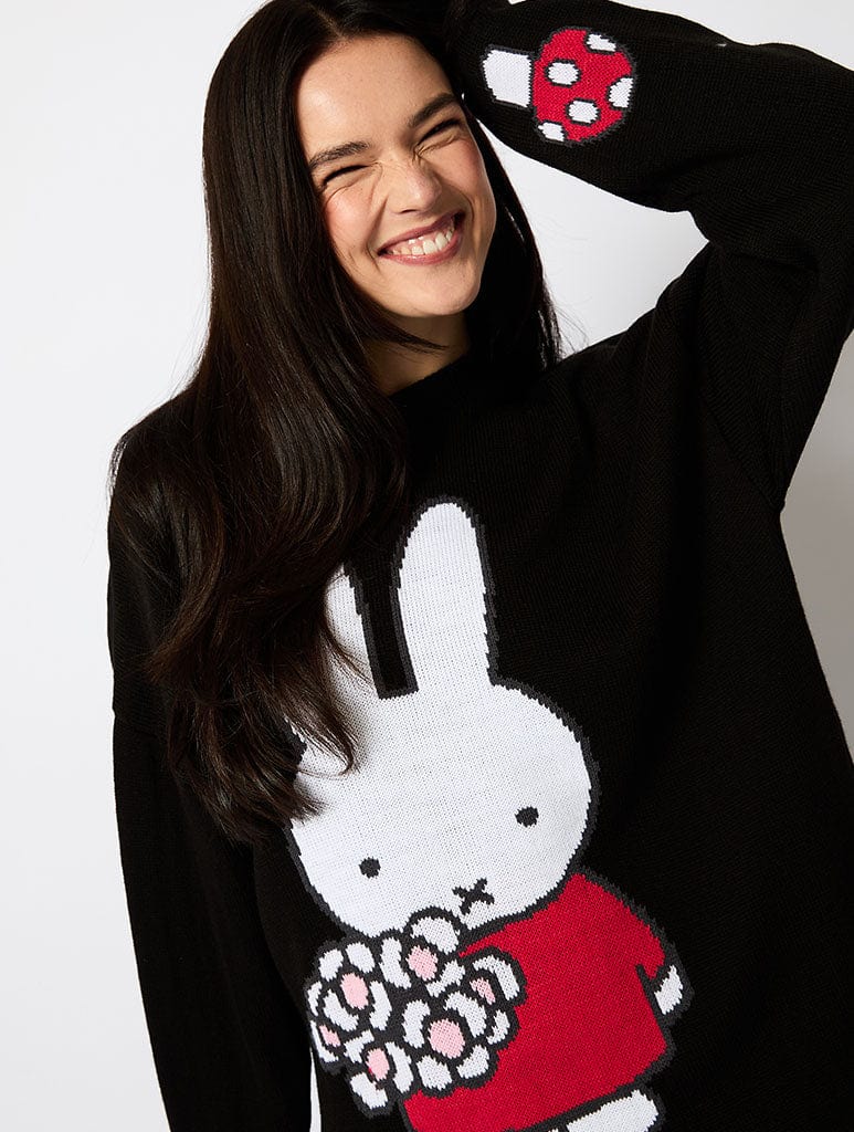 Miffy x Skinnydip Black Knitted Jumper | Wintery Jumpers | Skinnydip London