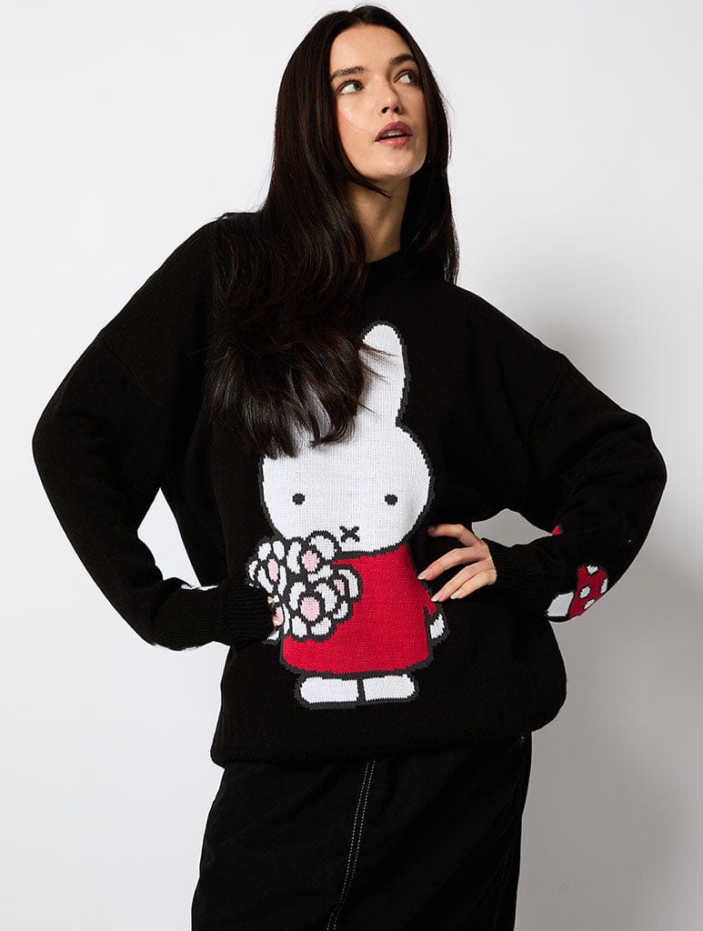 Miffy x Skinnydip Black Knitted Jumper | Wintery Jumpers | Skinnydip London