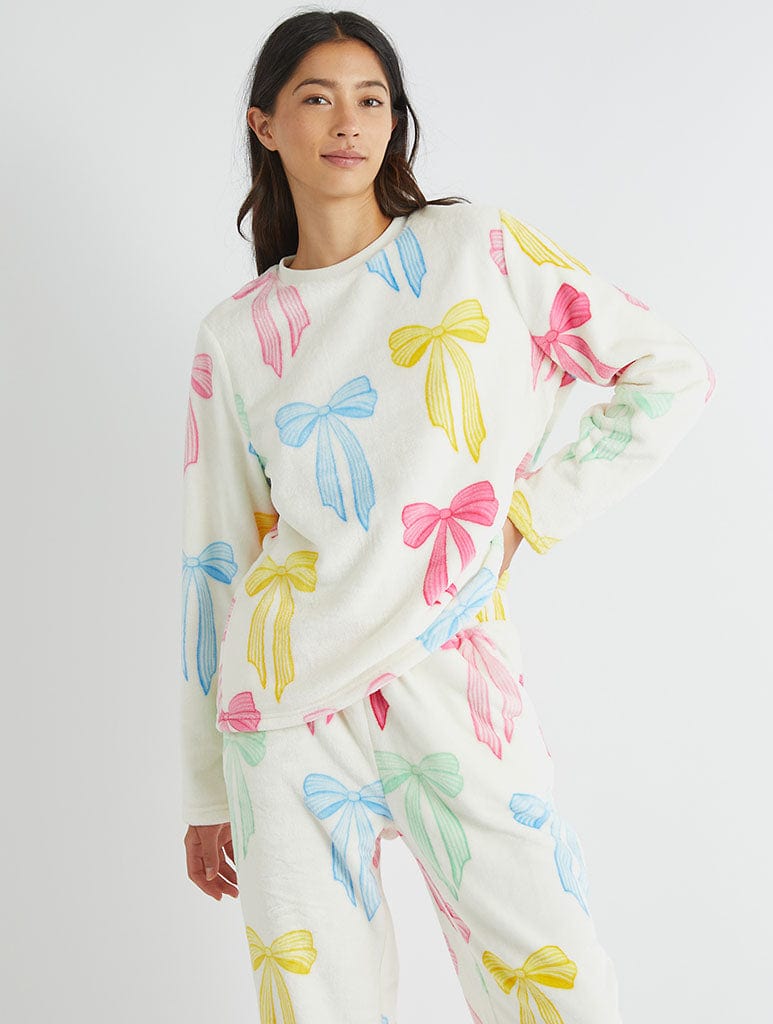 Multicolour Bow Twosie Fleece Pyjama Set – Skinnydip London