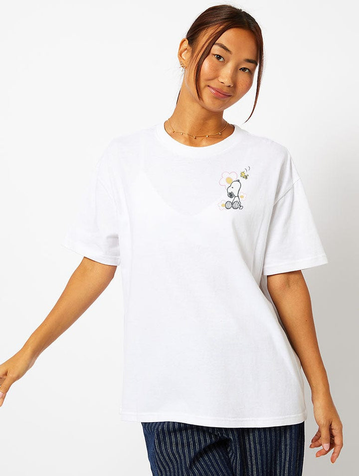 Peanuts x Skinnydip Snoopy Care Free T-Shirt in Ecru | Original Snoopy ...