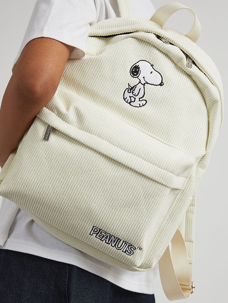 Peanuts x Skinnydip Snoopy Cord Backpack | Cream Backpacks | Skinnydip ...