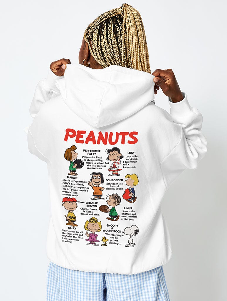 Peanuts x Skinnydip Snoopy Mixed Character Hoodie in Ecru | Charlie ...
