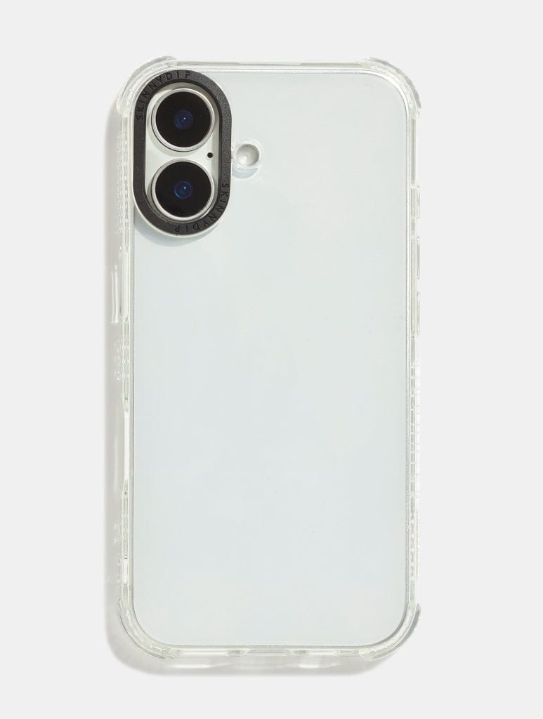 Personalised Clear Base Shock iPhone Case with Black Camera Hole ...