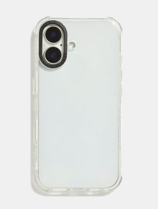 Personalised Clear Base Shock iPhone Case with Black Camera Hole ...