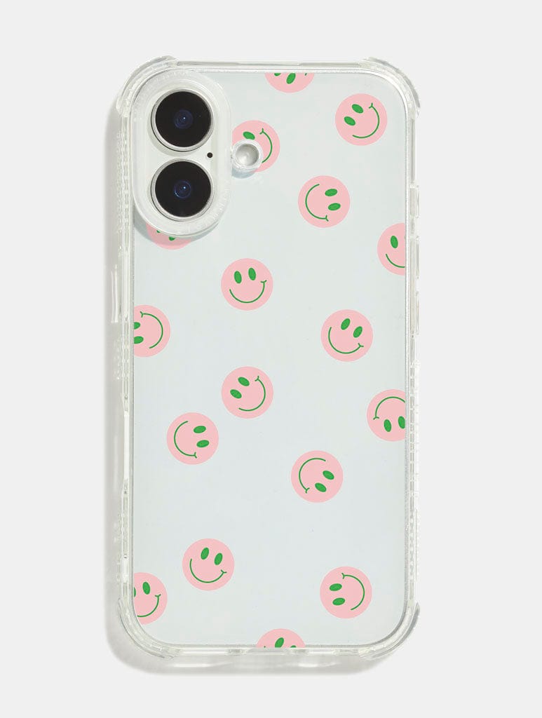 Pink And Green Smile Shock iPhone Case | Happy Face Phone Cases ...