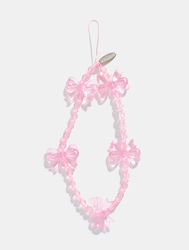 Pink Bow Beaded Strap | Coquette Phone Straps | Skinnydip London