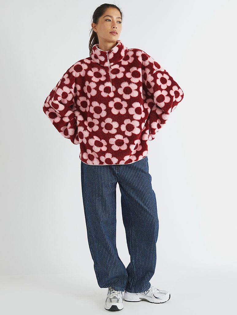 Pink Flower Longline Fleece – Skinnydip London