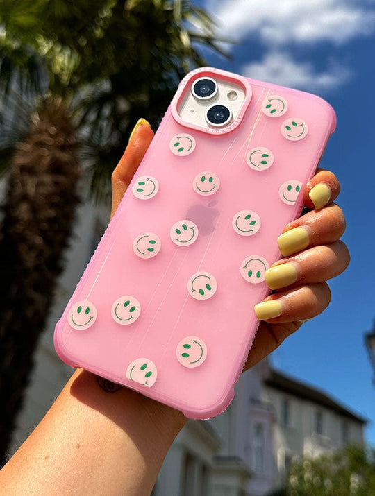 Pink & Green Happy Face Shock iPhone Case | iPhone Cases | Skinnydip ...