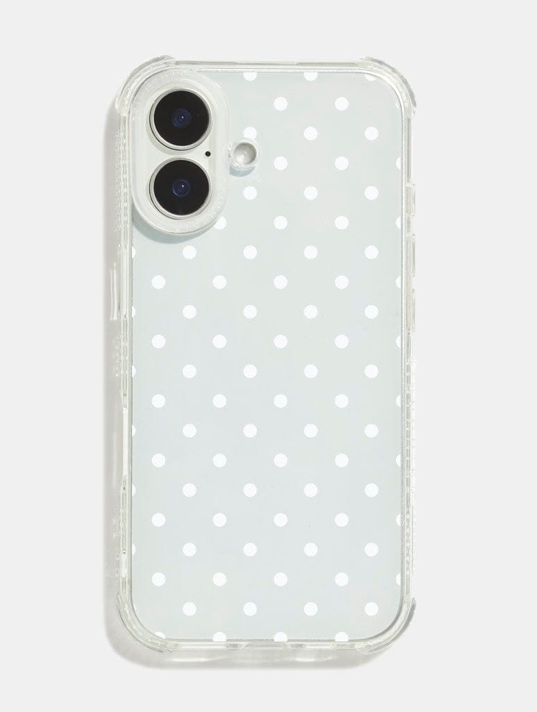 Polka Dot White Shock iPhone Case | Polka Dot Phone Case | Skinnydip ...