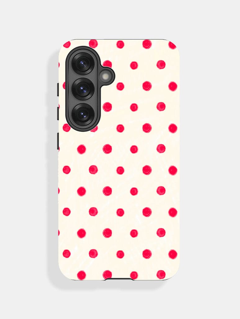 Red And Cream Painted Polka Dot Ultra Protective Samsung Case ...