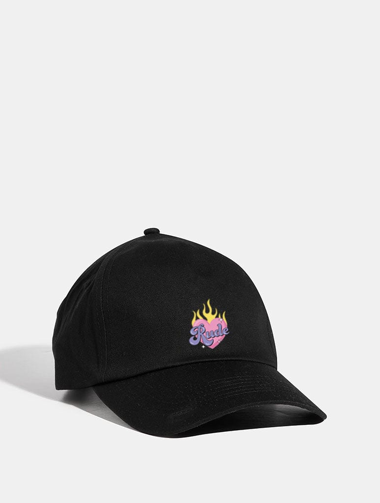 Rude Cap in Black | Black Graphic Caps | Skinnydip London