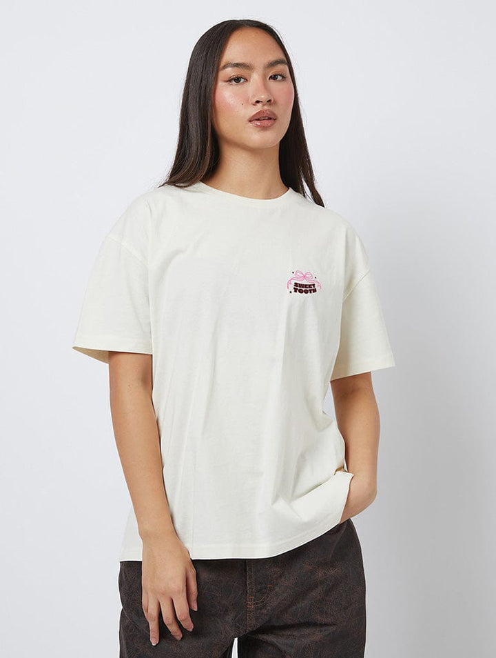 Sweet Tooth T-Shirt In White | Foodie T-Shirts | Skinnydip London