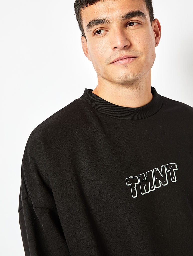 Teenage Mutant Ninja Turtles Sweatshirt in Black | Cartoon Graphic Tops ...